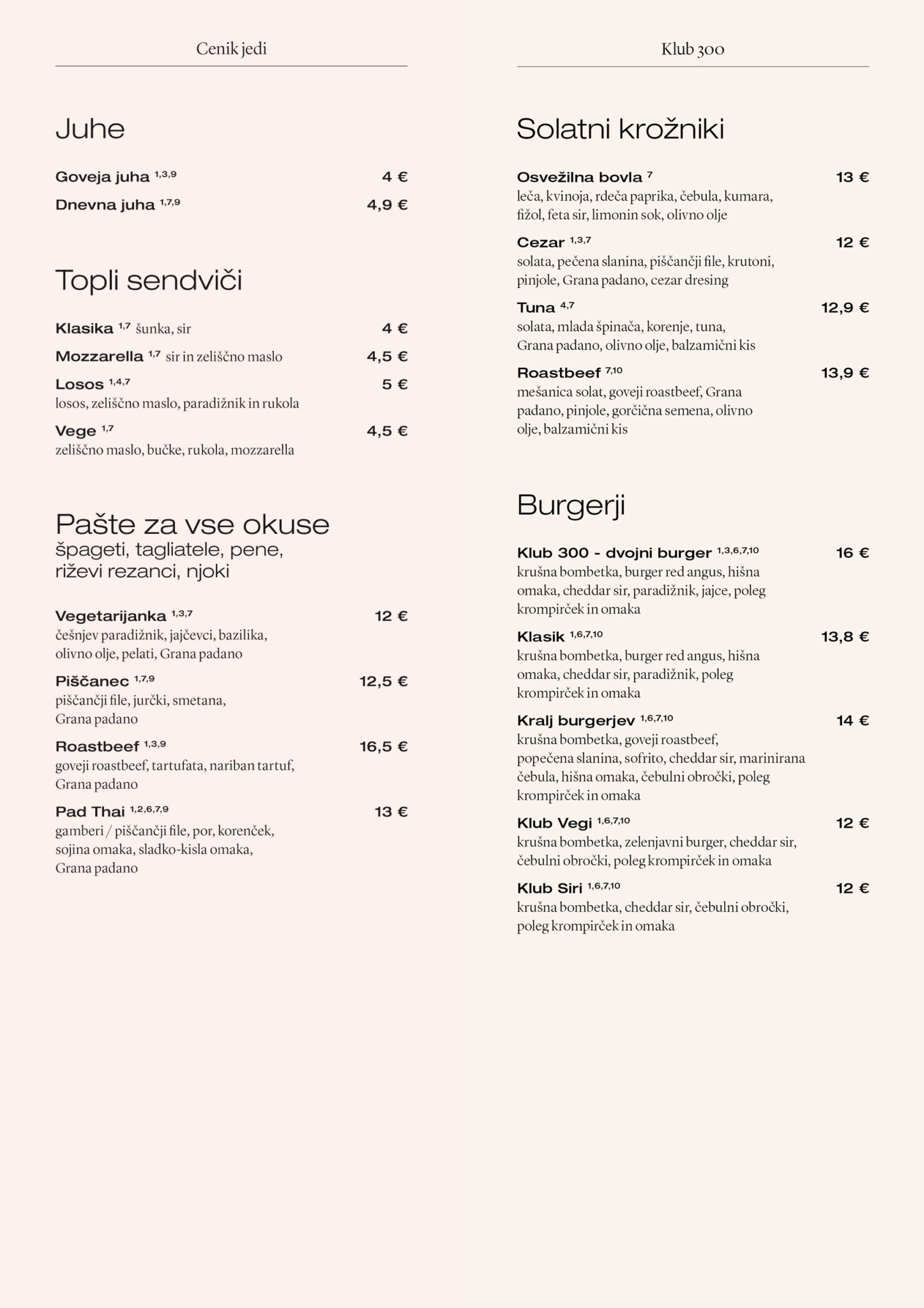 Restavracija meni